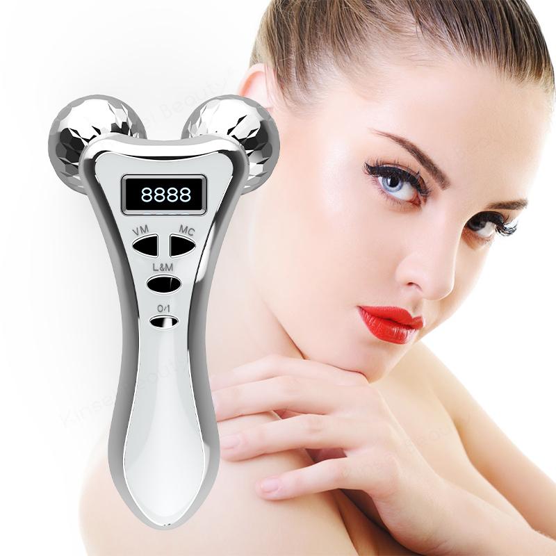 Buy Micro-current Vibration 3D Face Roller Massager EMS Microcurrent ...