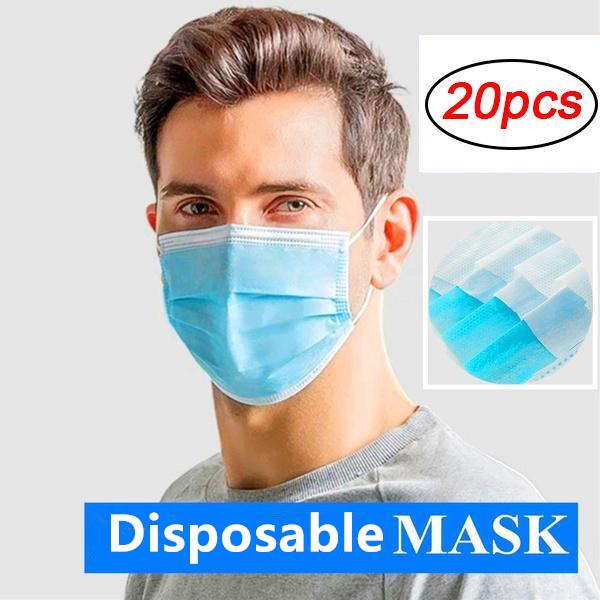 Buy 20PCS Mask Disposable Face Masks Mouth Mask Non-Woven Mask at ...