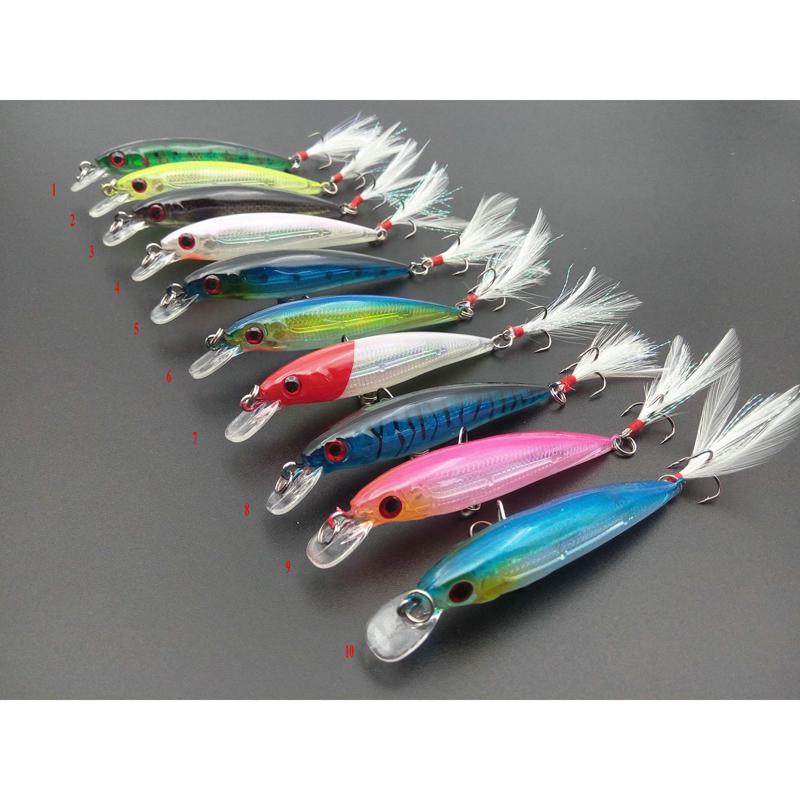 Buy 9cm/8g Bionic Bait 10 Colors Optional Feather Minor Fake Fish ...