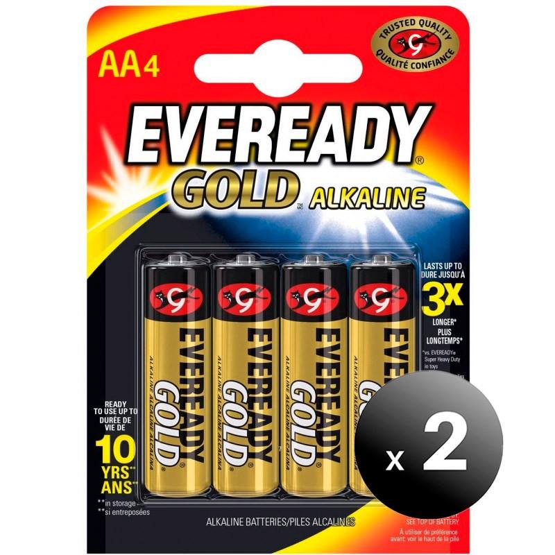 Pack De 2 Unidades. Eveready Gold Pilas Alcalinas Aa Lr6, Blister 4 ...