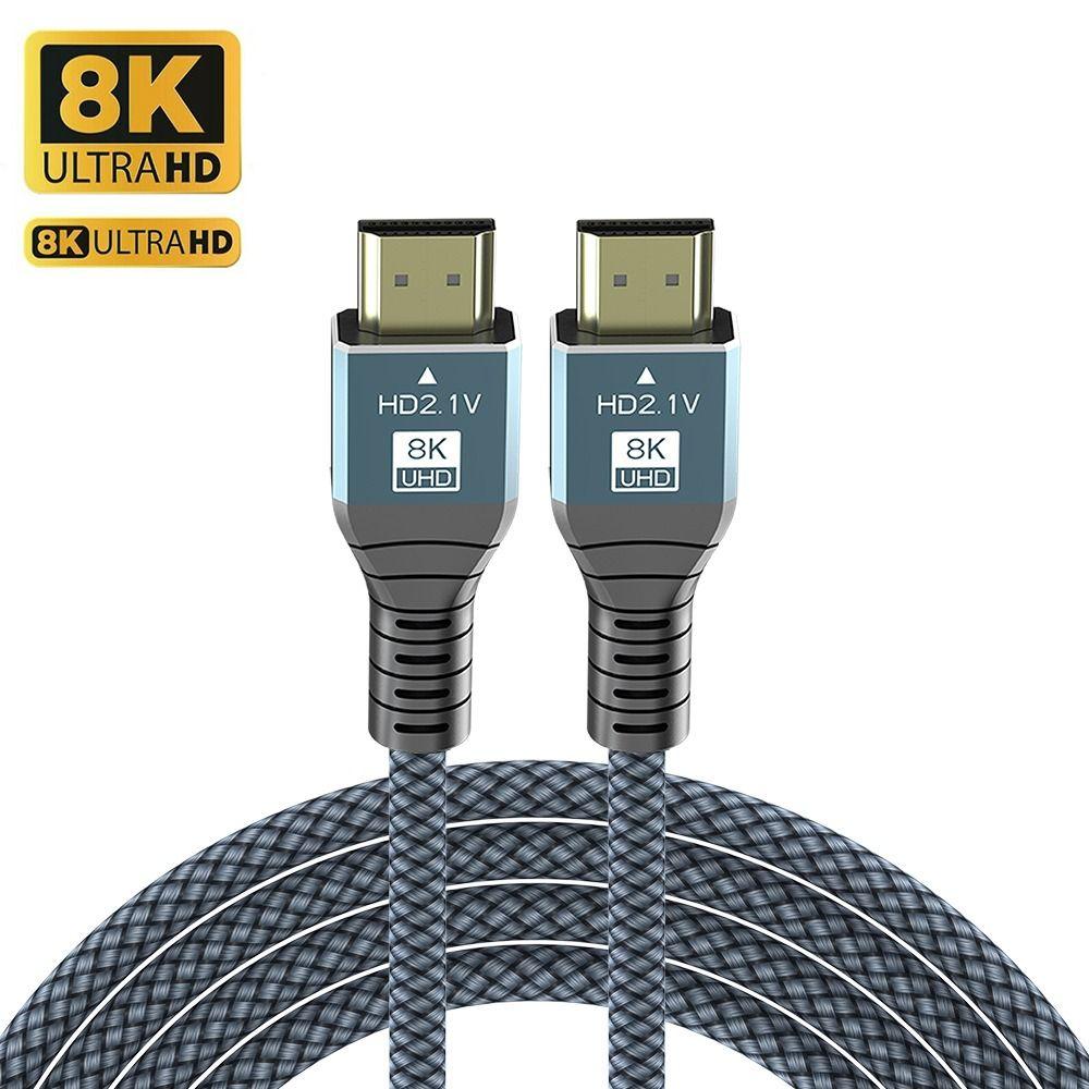 Buy Nylon Woven Fabric High Speed 48Gbps Computer HDMI 2.1 Cable HDR HD ...