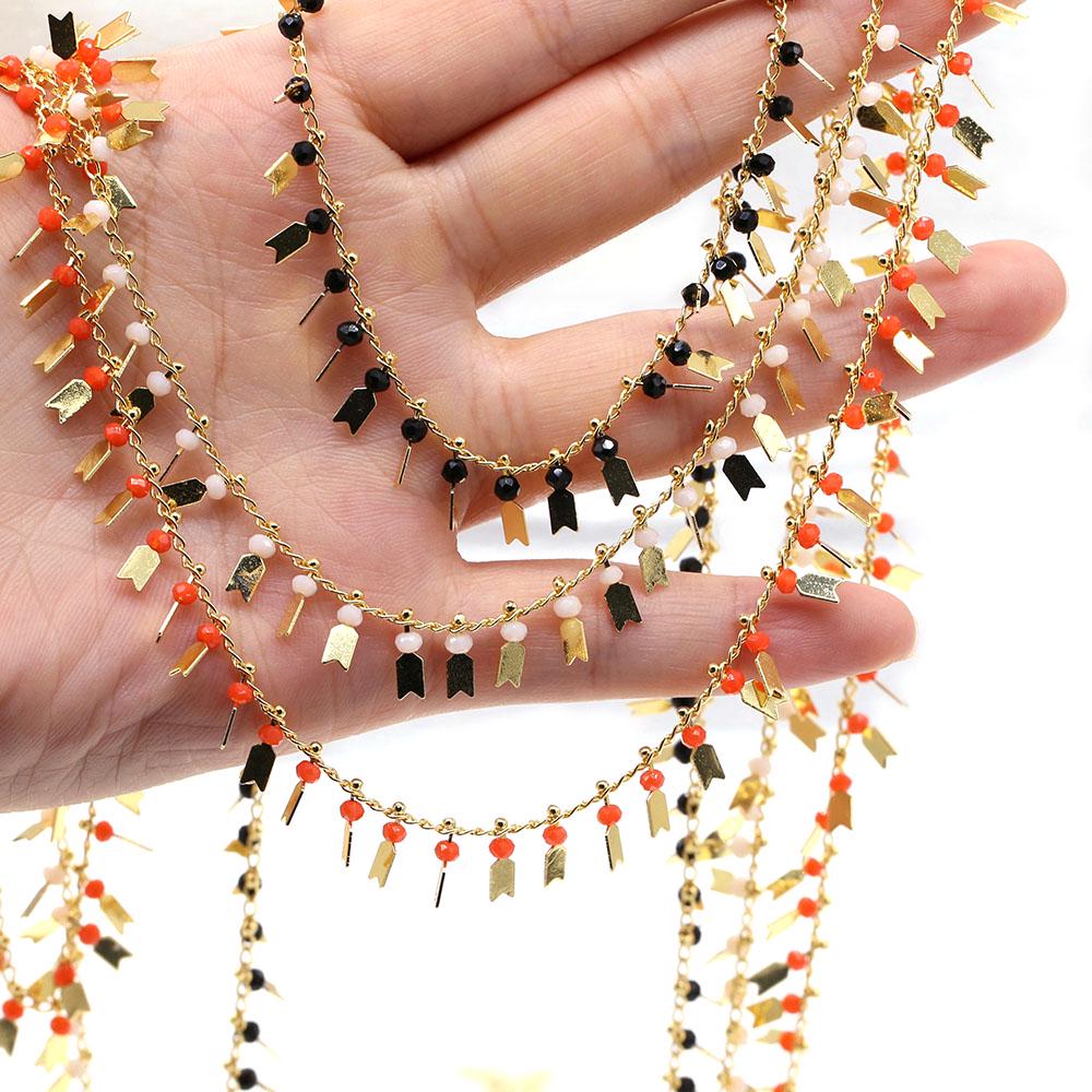 Buy 1Meter Handwork Copper Chain Crystal Beads Charms For Elegant Women ...