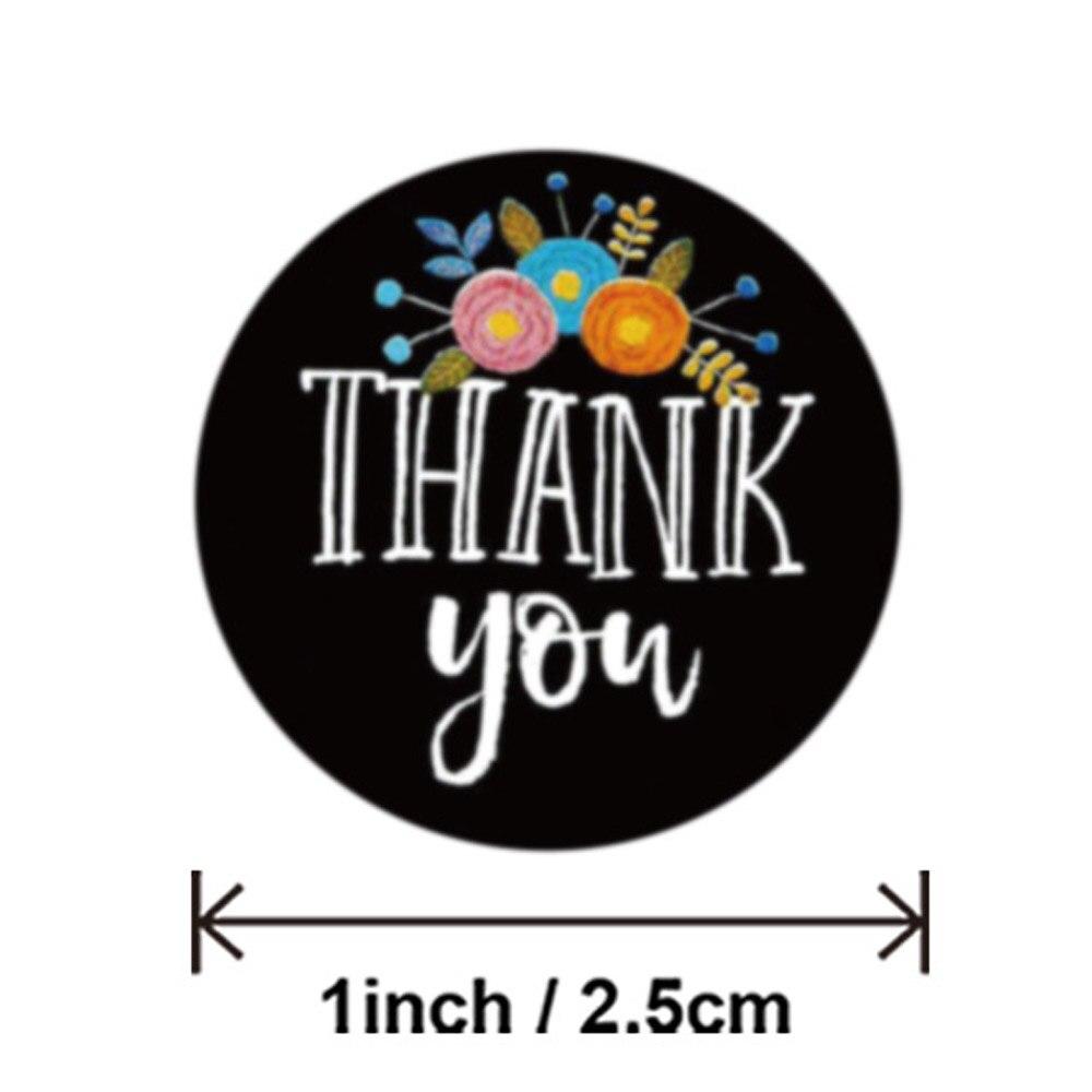 50-500Pcs 1inch Black Thank You Stickers for Scrapbooking Wedding ...