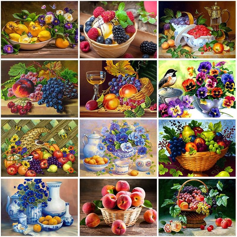5D Diamond Painting Cross Stitch Fruit Picture with Rhinestones Diamond ...