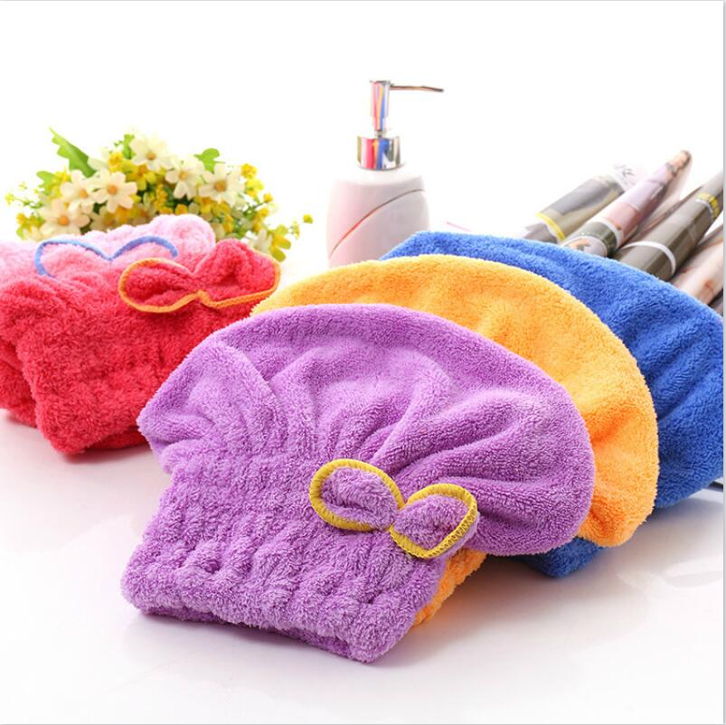 Buy Microfiber Dry Hair Cap Bath Cap Coral Velvet Bath Cap Thickened ...