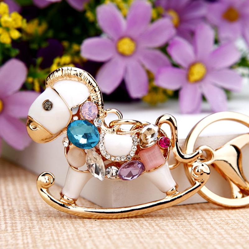 Buy Creative Gift Rhinestone Trojan Car Keychain at affordable prices ...