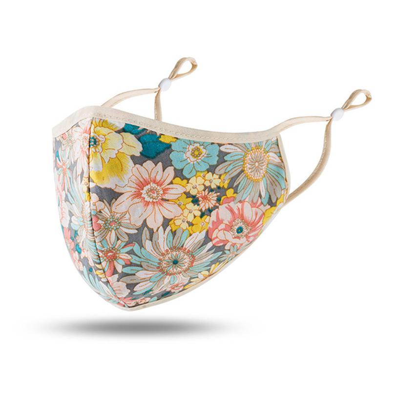 Buy Reusable Floral Print Mask Breathable Women Washable Men Face ...