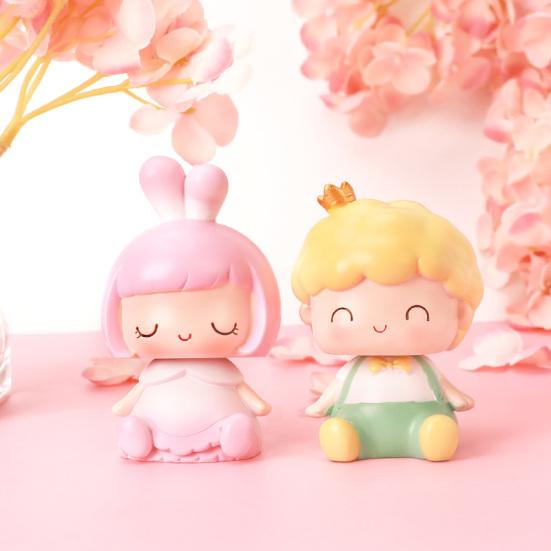Car Doll Mini Vivid Resin Cartoon Princess/Prince Shaking Head Ornament ...