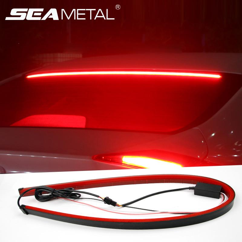 Buy SEAMETAL 12V Car LED Strip Brake lights Universal Rear Tail Warning ...