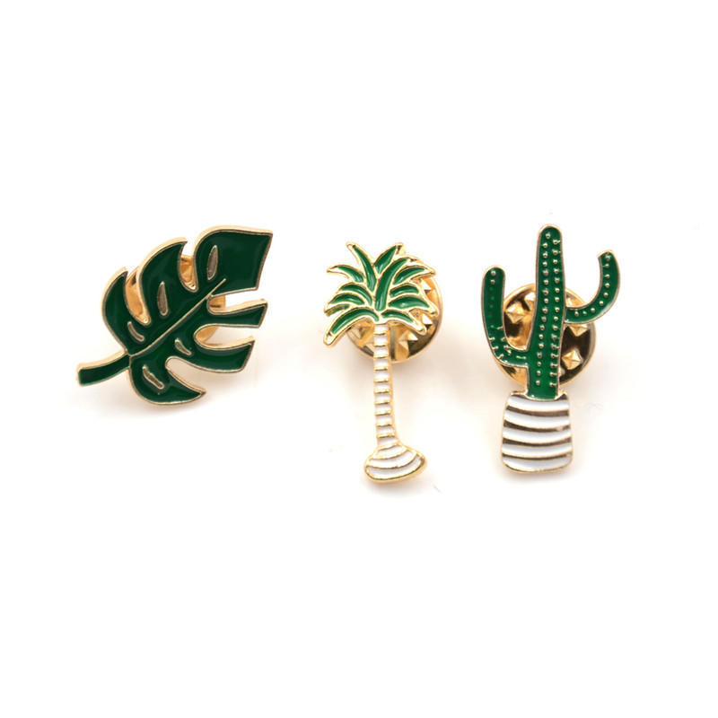 Buy Plant Coconut Tree Cactus Metal Brooch Pins DIY Pin Denim Jacket ...