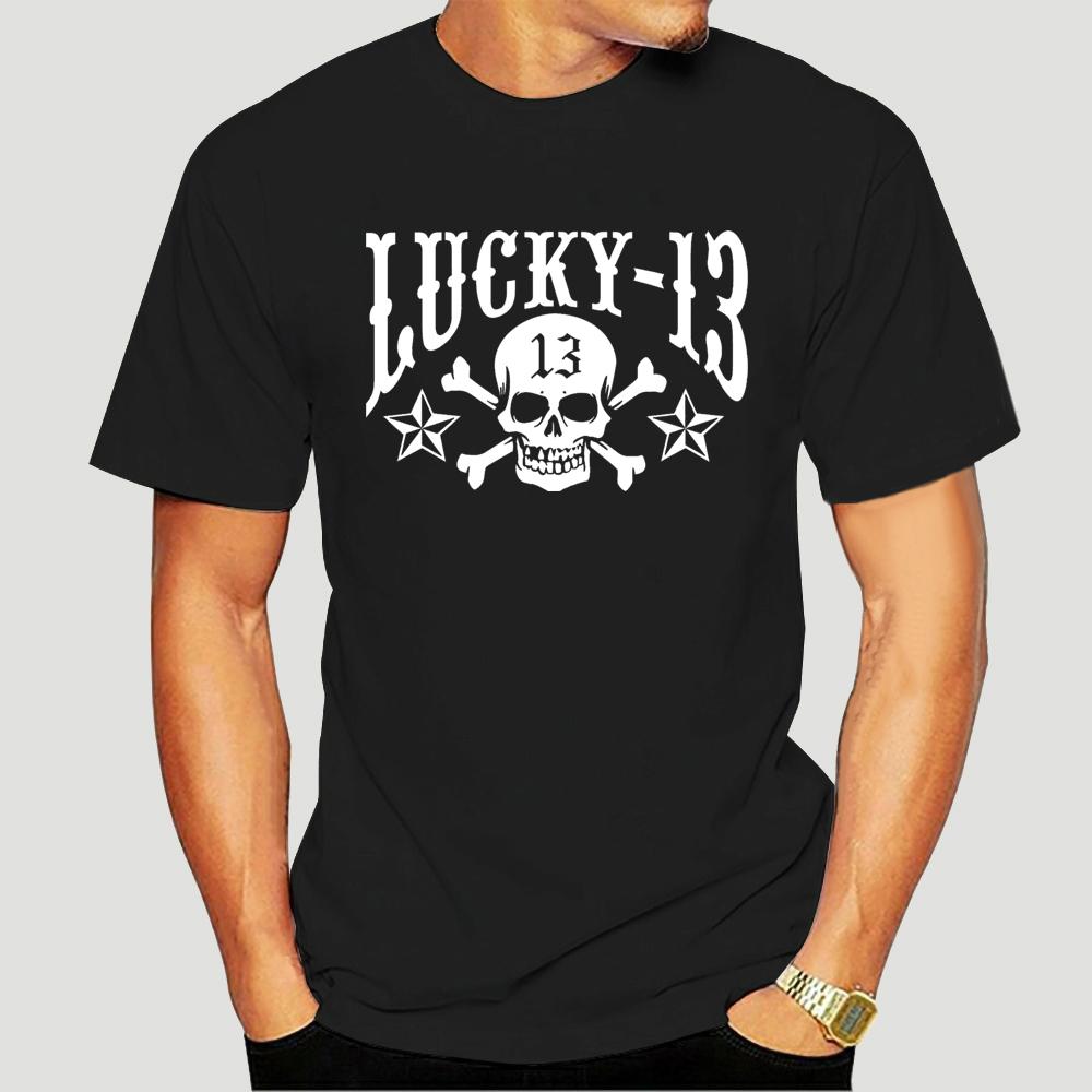 Satın alın Lucky 13 Goth Punk Skull Mens Black T Shirt Tees Brand ...