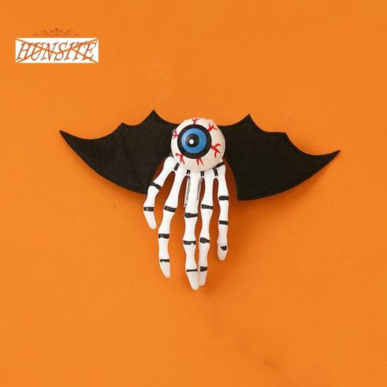 Cheap Halloween Hairpin Big Creepy Eye Skeleton Hand Bat Wing Shape ...