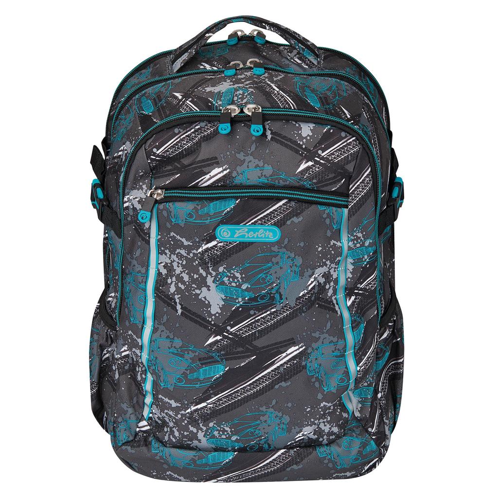 Buy Herlitz Ultimate Racer Boy School Backpack Gray, Turquoise ...
