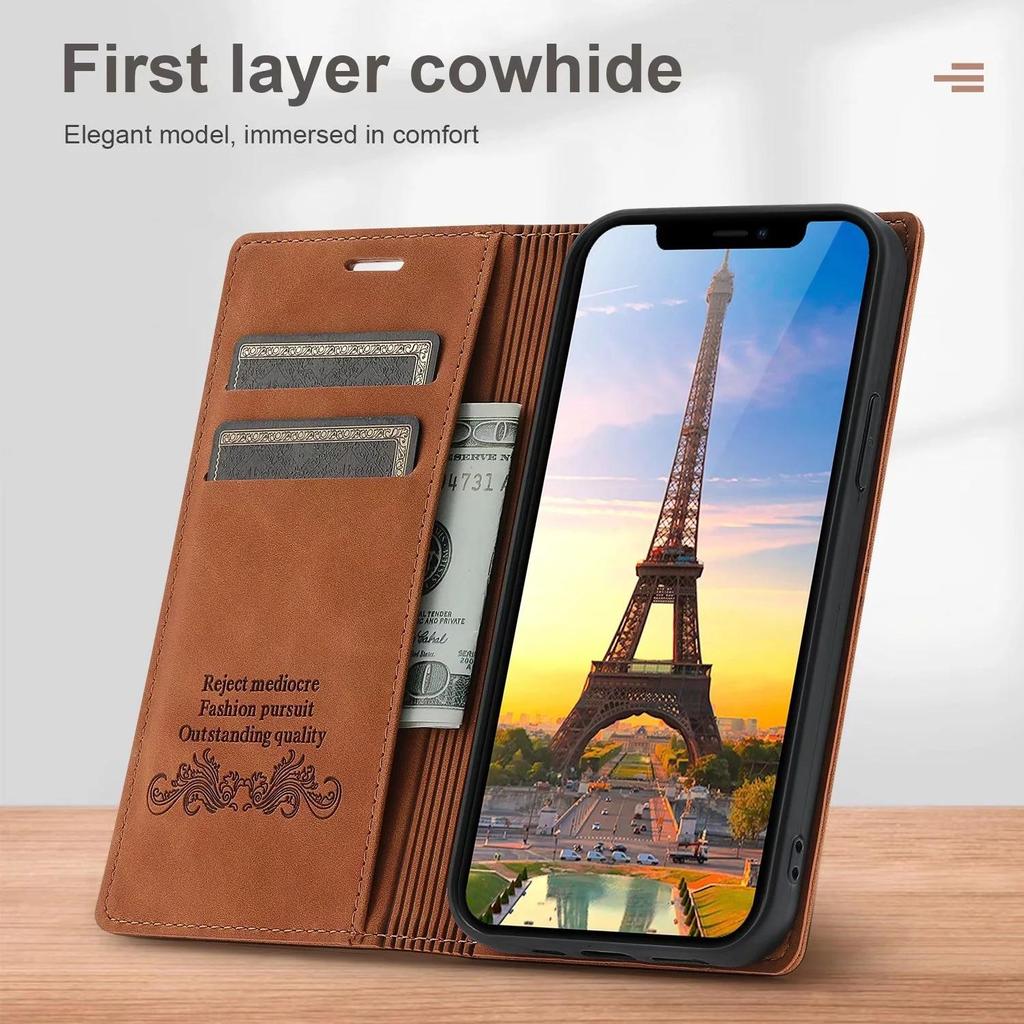Retro Magnetic Wallet Leather Case For OPPO A15S A52 A72 A92 A53s Redmi ...
