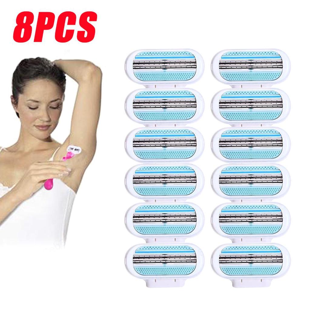 Shaving Razor for Women 2/4/8/12pcs Safety Razor Blade Replacement Head ...
