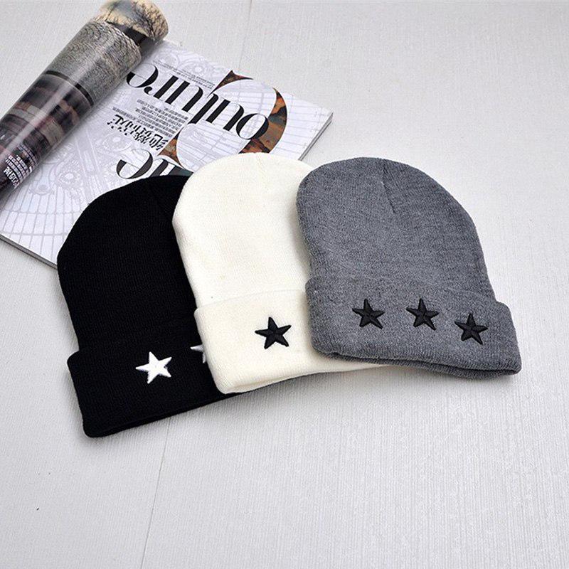 Buy Embroidery Five-Pointed Star Men Winter Hat Women Warm Casual ...