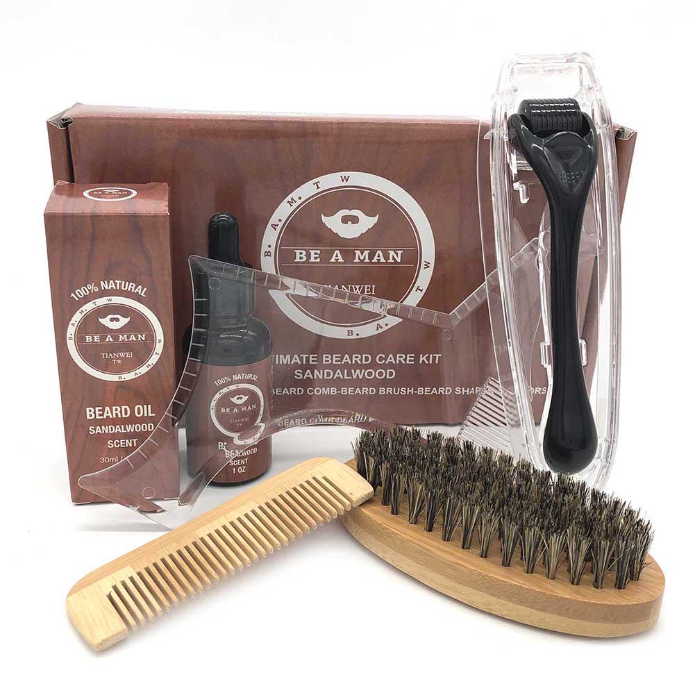 Beard Grooming Trimming Kit Beard Growth Roller Care Tools Gift Set for ...