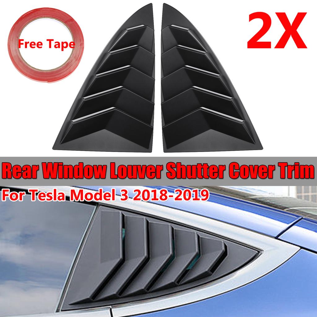 For Tesla Model 3 2018-2019 Matte Black Rear Window Louver Shutter ...