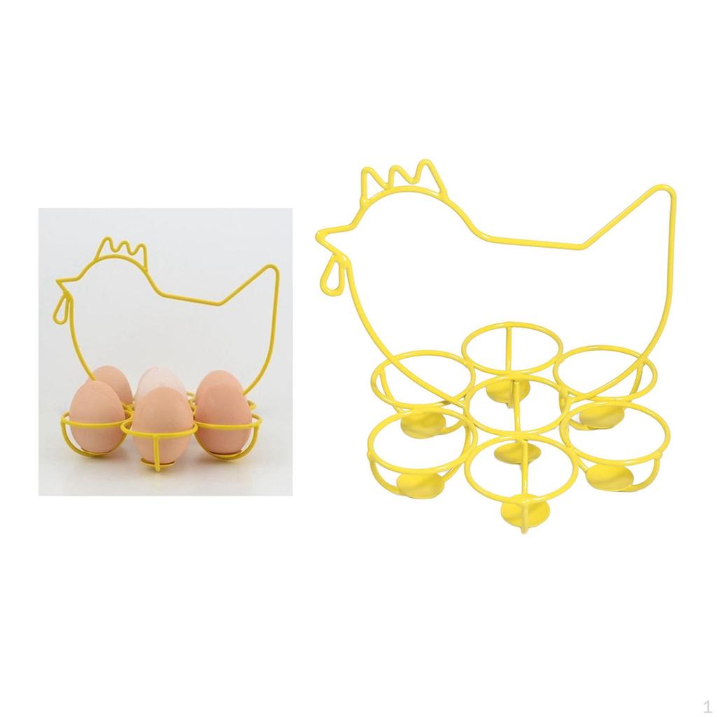 Chicken Shape Egg Holder Rack Storage Basket Iron Gathering Fresh Eggs ...
