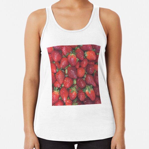 Buy Strawberries Together Printed White Women'S Sport Tank Top at ...