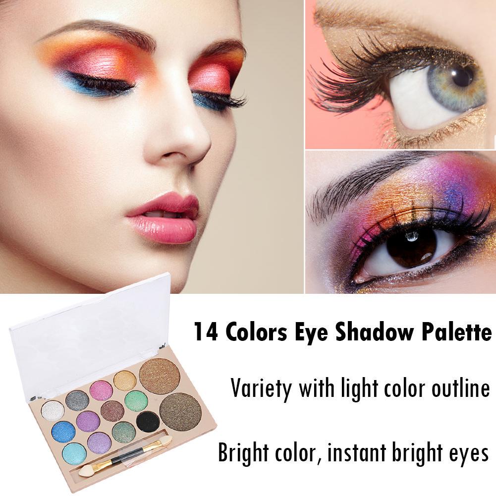 Buy 14 Colors Eye Shadow Palette Pearl Shimmer Pigment Smoky Eye Shadow ...