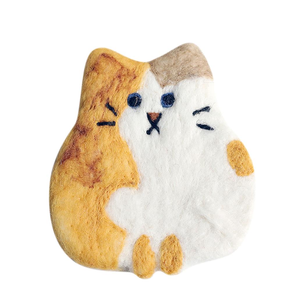 Buy Wool Coasters- Set Of 4 Wool-Felt Cat Shape-Coasters -Gifts For Cat ...