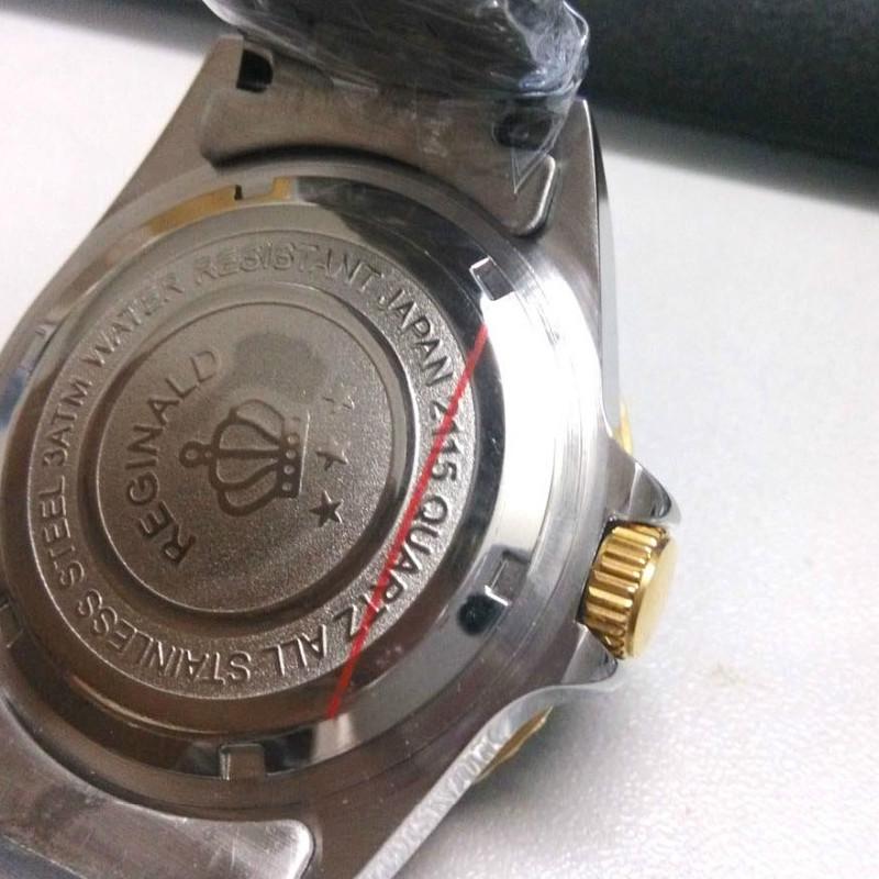 REGINALD Men GMT Rotatable Bezel Stainless Green Quartz Watches-buy at ...