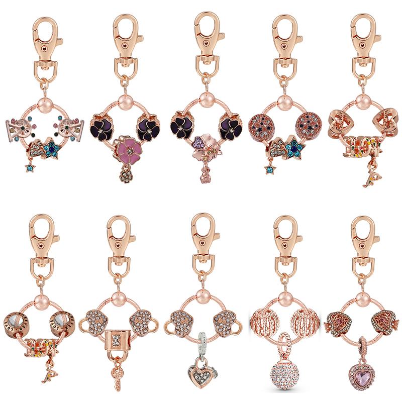 Satın alın Rose Gold Shiny Star Ferris Wheel Charms Keychains For Women ...