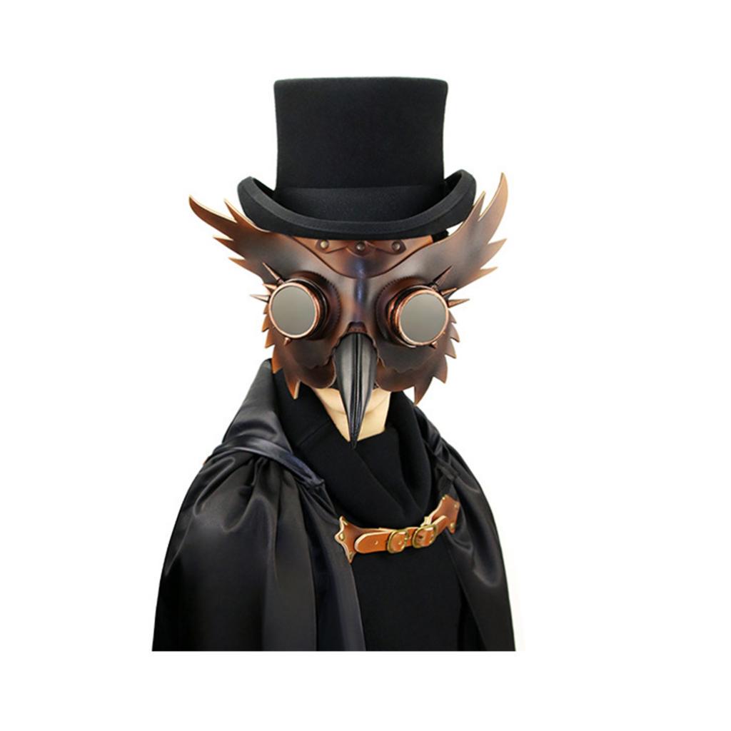 Buy Plague Doctor Leather Steampunk Bird Beak Mask Gothic Halloween ...