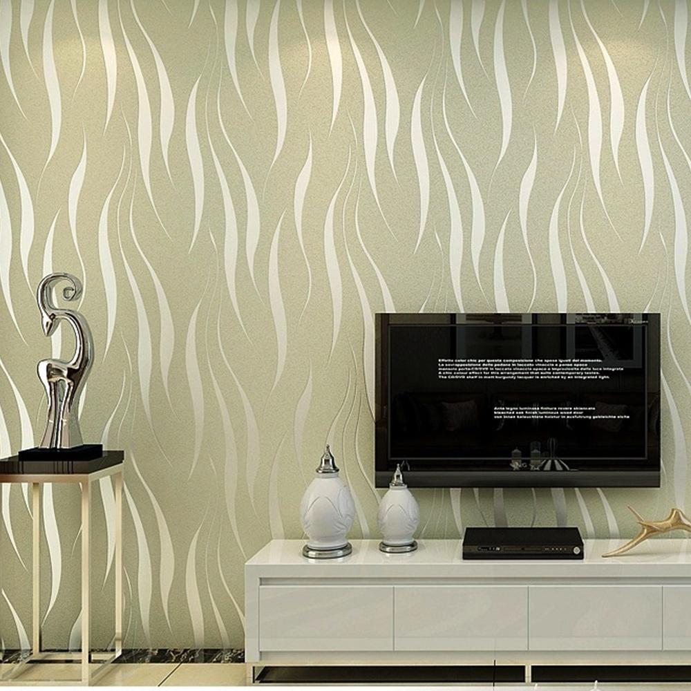 Buy Stylish Modern Minimalist Non-woven Water Plant Pattern 3D Flocking ...