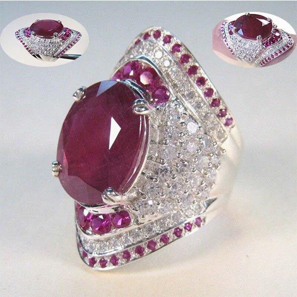 Cheap Alloy Wedding Ruby Rings EuropeCut Oval Size 6-10 Jewelry Filled ...