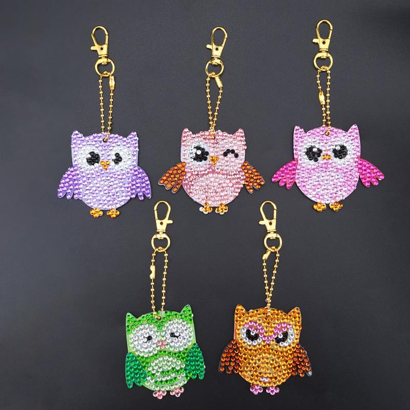 Buy DIY 5D Diamond Drawing Keychain Cute Gift Full Diamond Keychain ...
