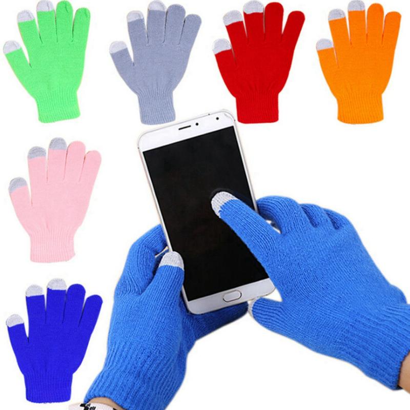 Buy Women Men Winter Soft Knitted Warm Gloves Mobile Phone Touch Screen ...