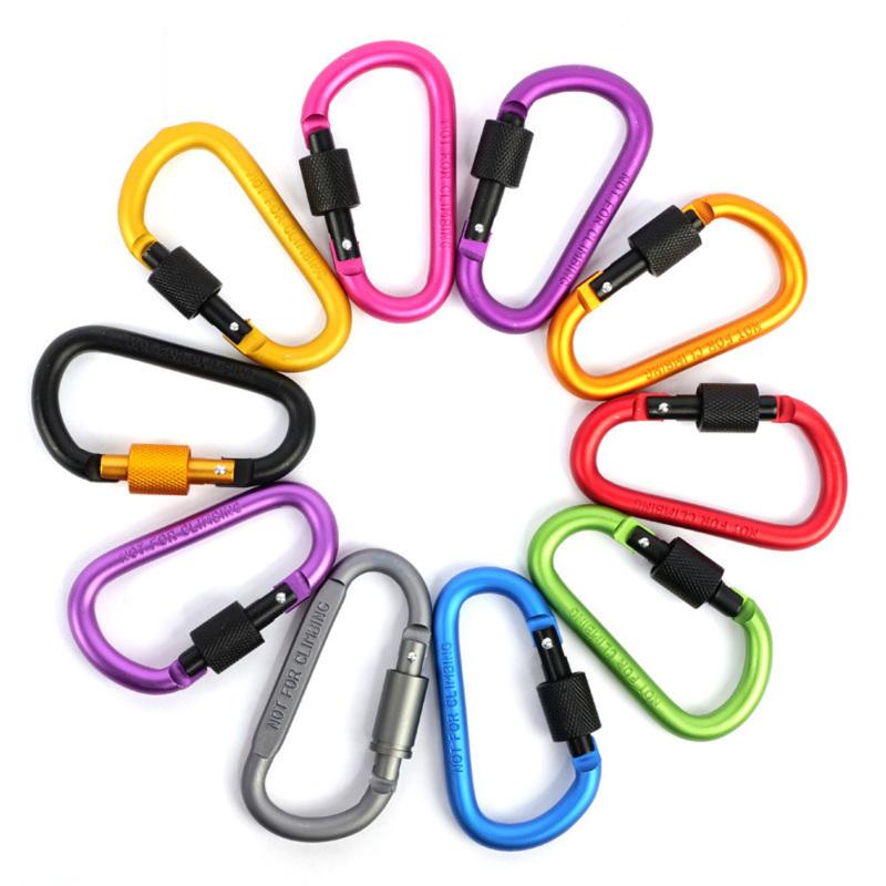 Aluminium Alloy Keychain Climbing Button Carabiner Safety Buckle ...