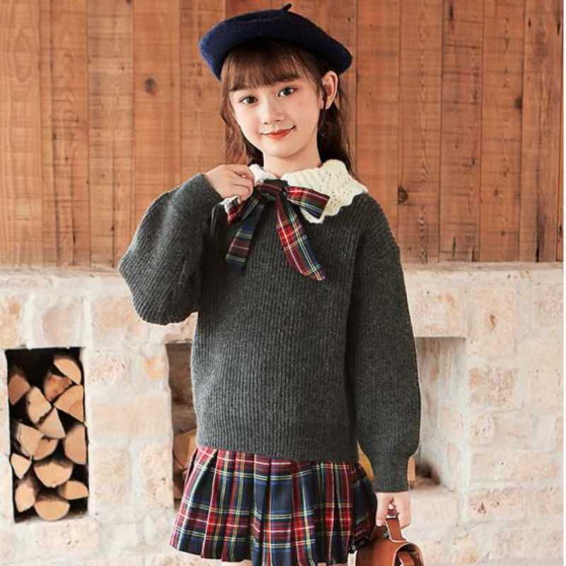 Buy Autumn Winter Girl Korean Sweet Cute Warm Sweater Short Skirt Set ...