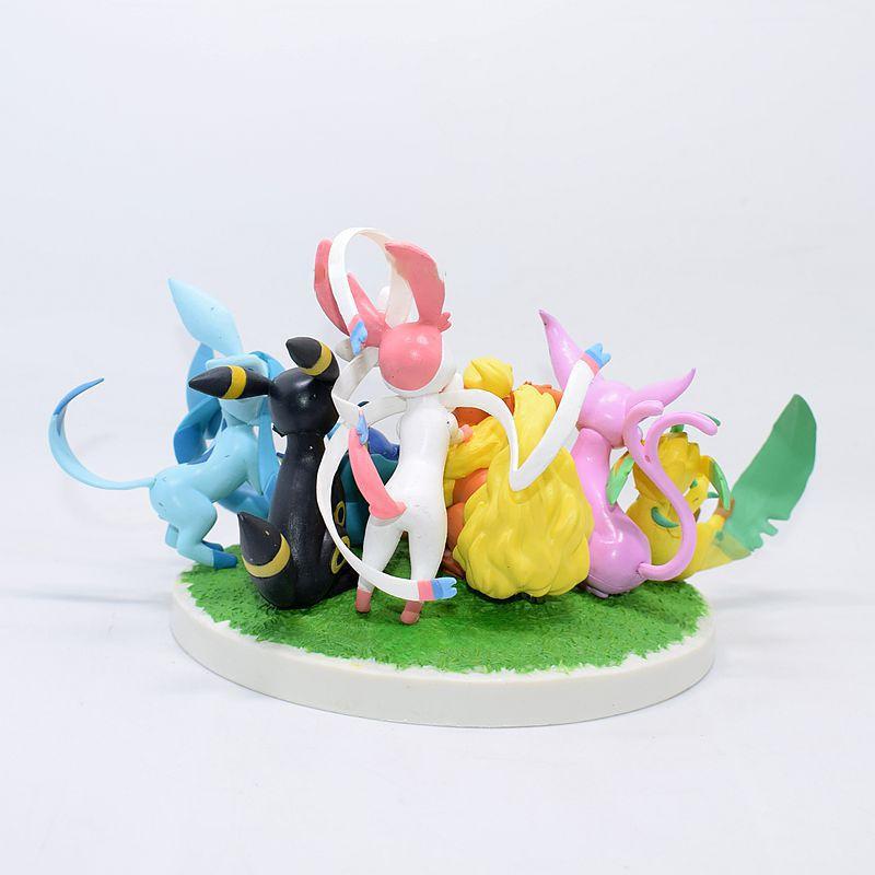 Buy Anime Pokemon 9 Style Eeveelution Action Figure Eevee Flareon ...