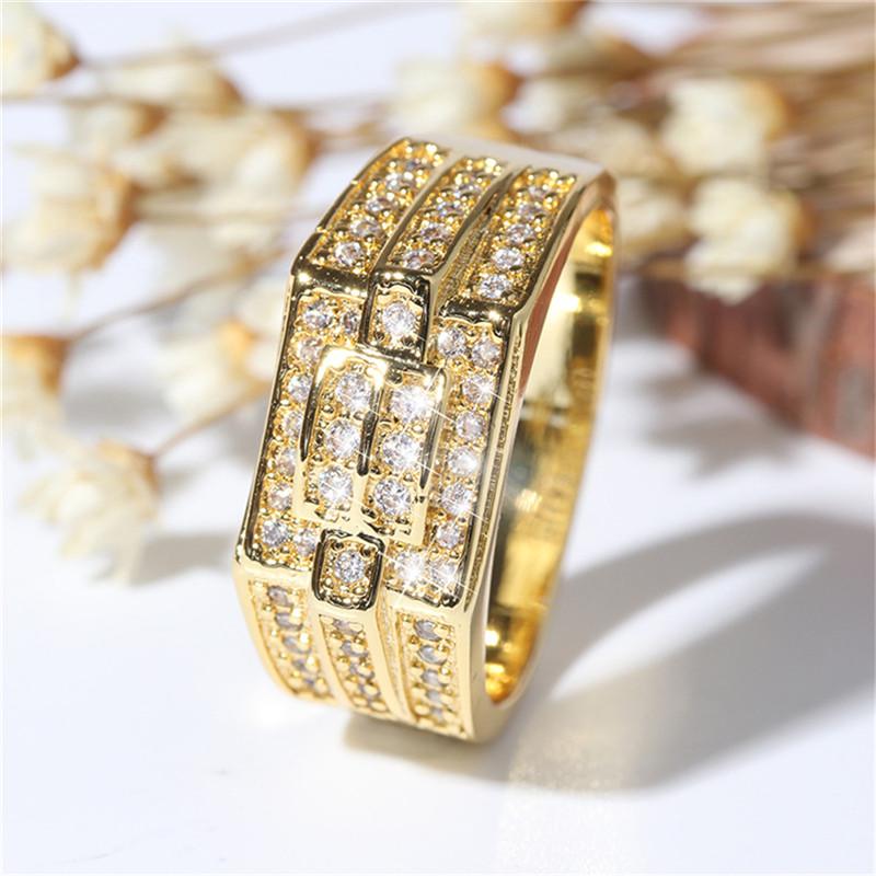 Buy Ring Geometry Shape Inlaid Rhinestone Gold at affordable prices ...