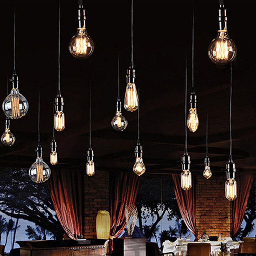 KKII 40W E27 LED Ampul T10 Ampul Filament Işık Vintage Tungsten Lamba ...