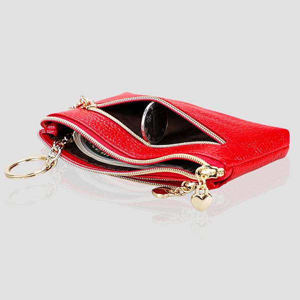 Buy Genuine Leather Solid Slim Coin Purse Wallet For Women at ...