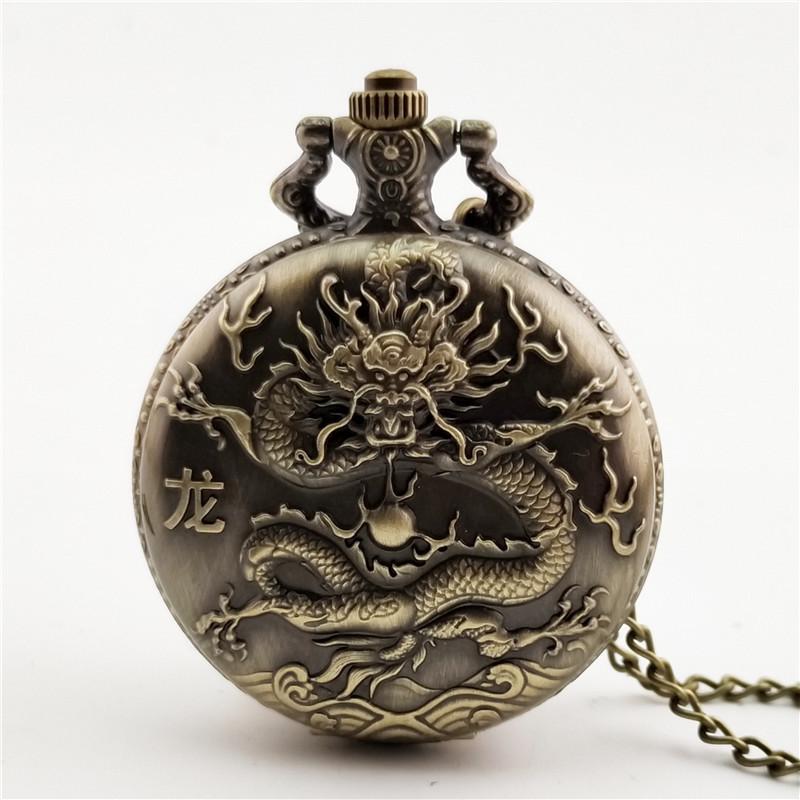 Buy Chinese Nostalgic Large Retro Dragon Hanging Chain Watch 12 Zodiac ...