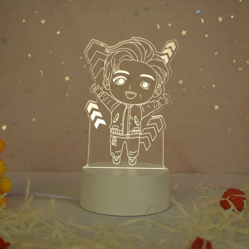 Buy BTS 3Colors BTS Led Light Bangtan Boys LOGO 3d Lamp for Bedroom ...