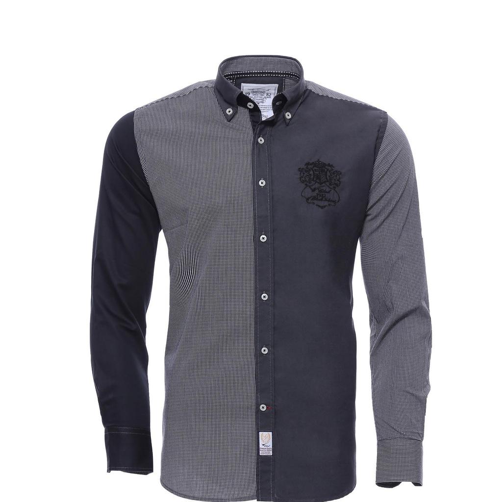 Buy Patterned Emblemed Dark Gray Shirt at affordable prices — free ...