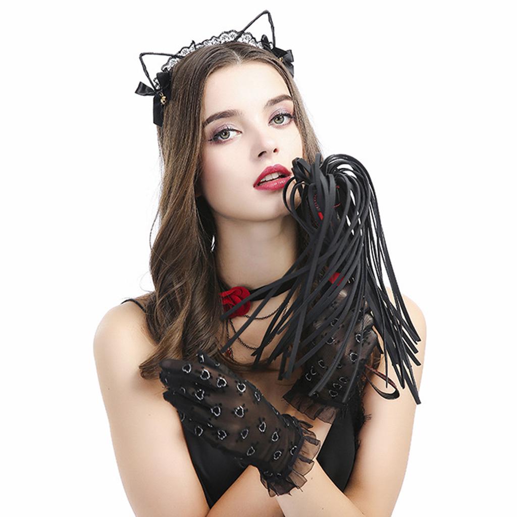 Buy Women Leather Whip Lace Cat Ear Headband Flower Choker Gloves Party ...
