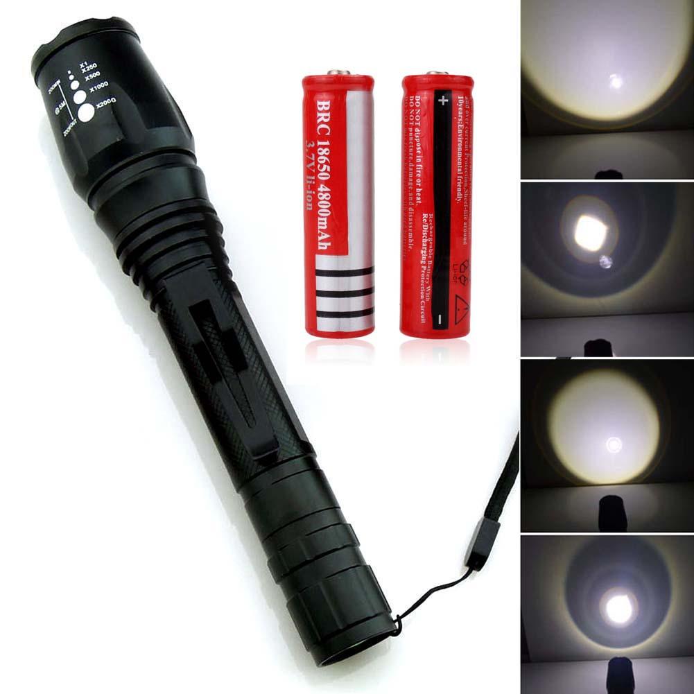5000LM 5 Modes Zoomable -T6 LED Flashlight + 18650 Battery uygun ...