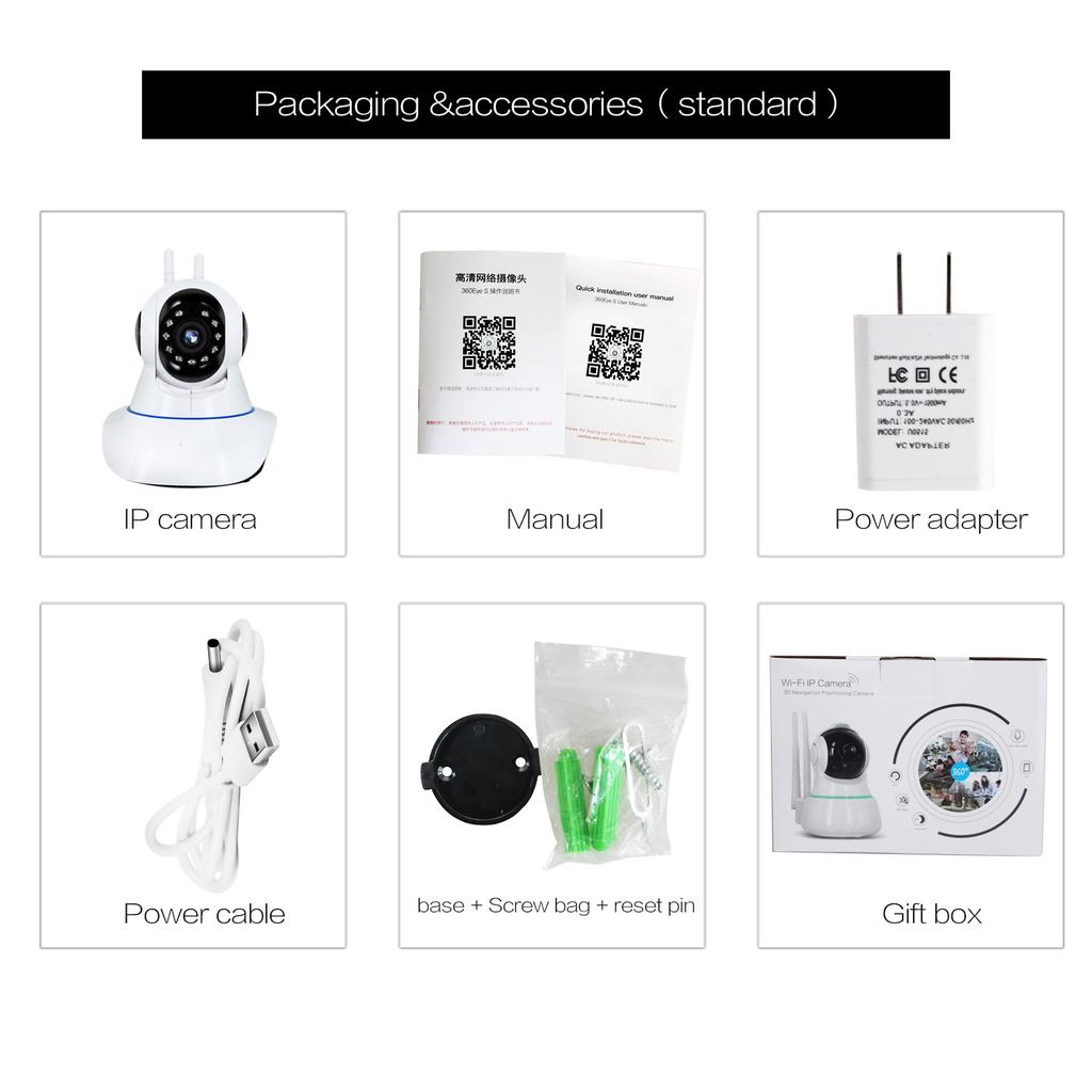 IP Camera Home Wireless Camera Wifi Connection Night Vision CCTV Camera ...