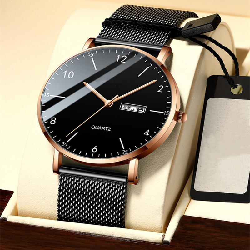 Cheap Business Men's Mesh Strap Watch Clock Stainless Steel Luminous ...