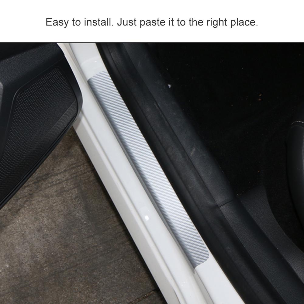 💰Kjøp 4Pcs Universal 3D Car Threshold Carbon Fiber Sticker Door Plate ...