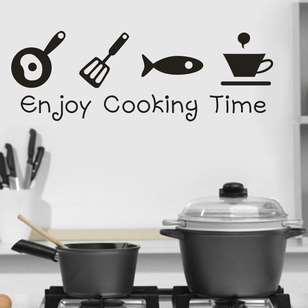 Buy 1PCS Enjoy Cooking Time Removable Art Vinyl Mural Home Room Decor ...