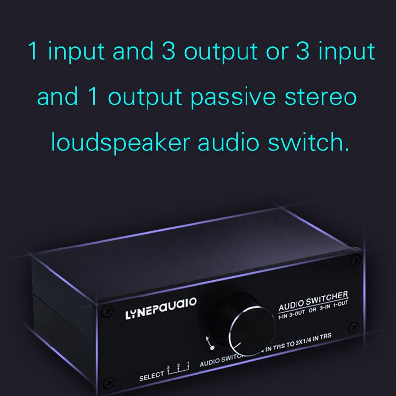 Buy Lynepauaio Audio Switcher 1 Input 3 Output Or 3 Input 1 Output Stereo Speaker Switch 1/4 Trs ...