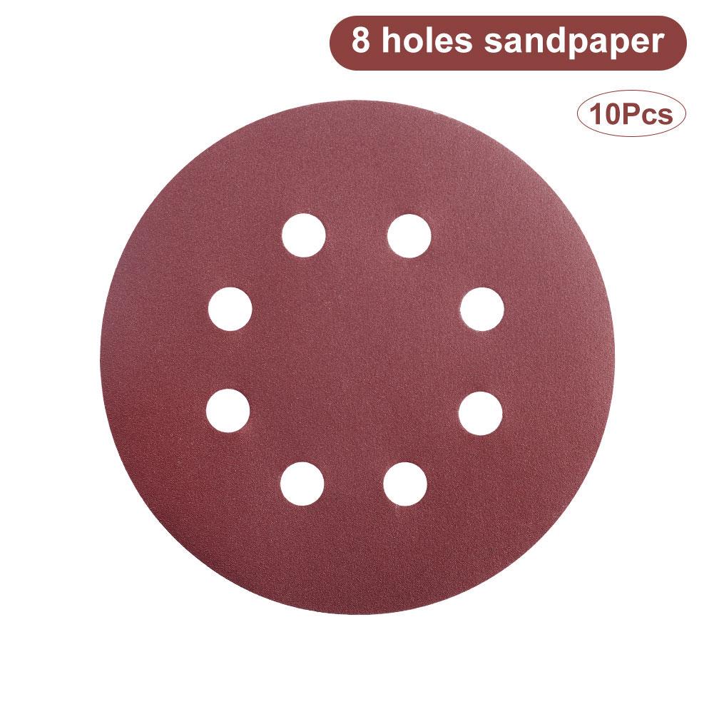Buy 10Pcs 5" 8 Hole Sanding Discs Paper Sandpaper Sheet 60-320 1000 ...